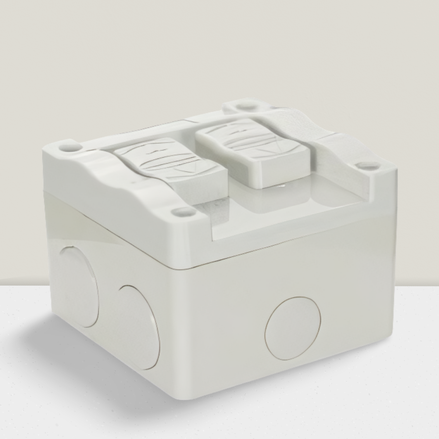 2 GANG 16A WEATHERPROOF SWITCH WHITE - Dawnlux